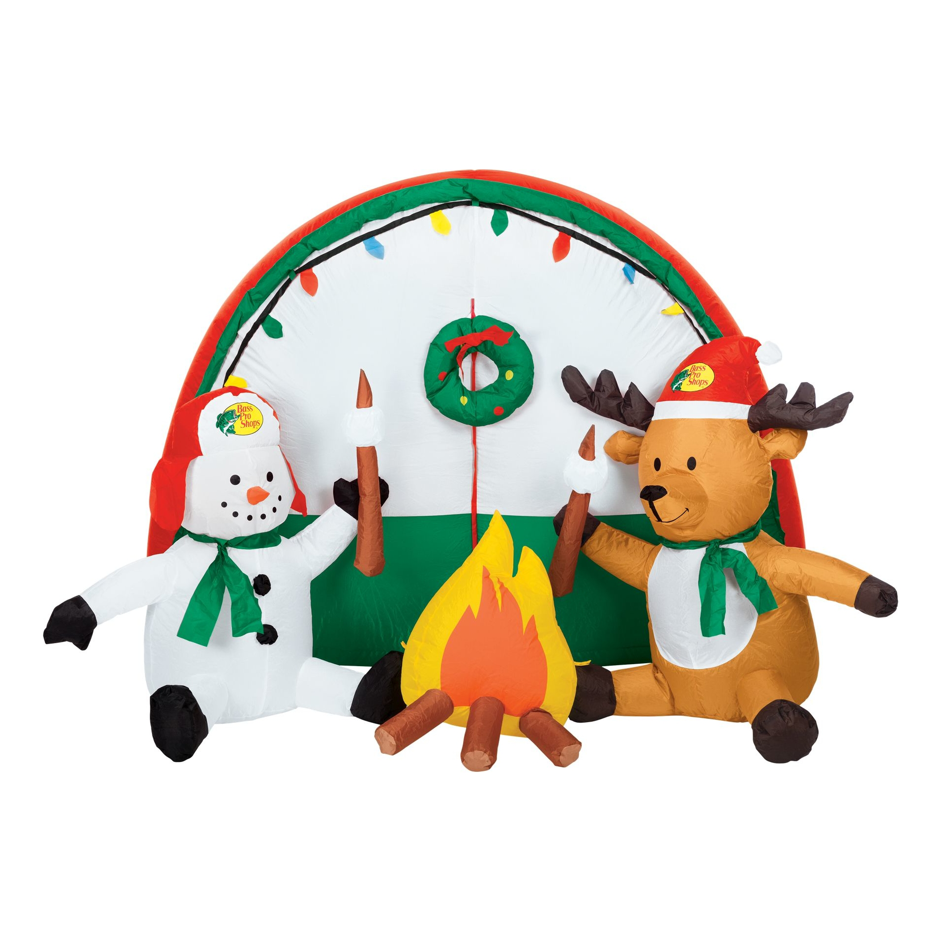 Bass Pro Shops Snowman and Reindeer Camping Trip Inflatable | Bass Pro ...